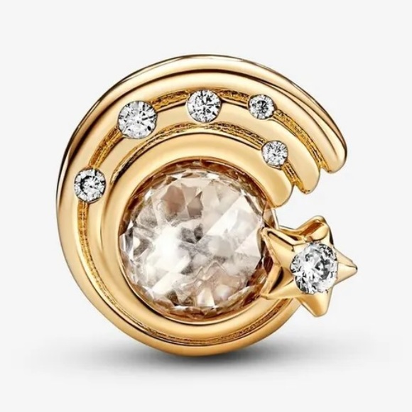 Pandora | Jewelry | Pandora Gold Sparkling Shooting Star Charm | Poshmark